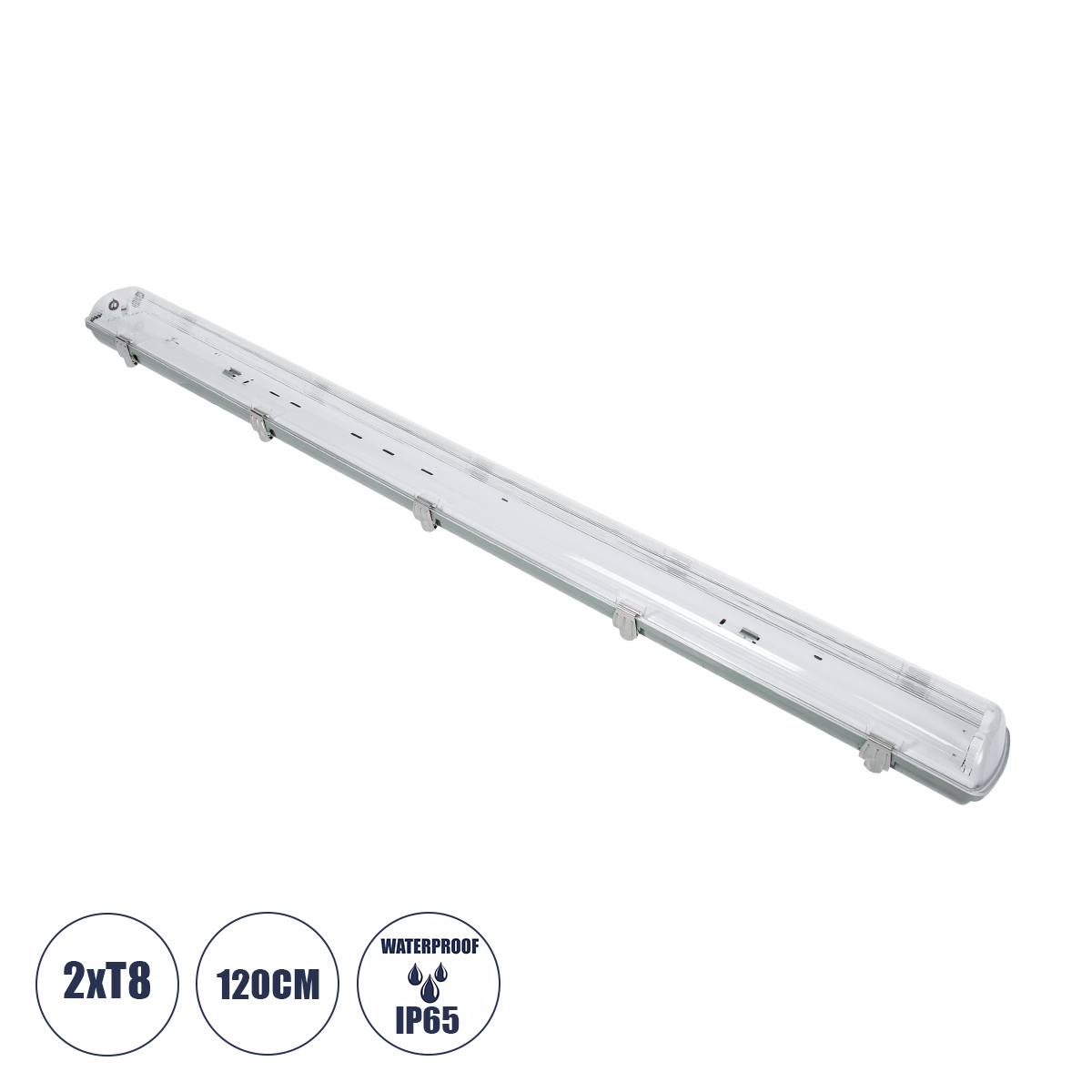 GLOBOSTAR® VIGAS 90613 Γραμμικό Βιομηχανικό Φωτιστικό Σκαφάκι Tri-Proof ...