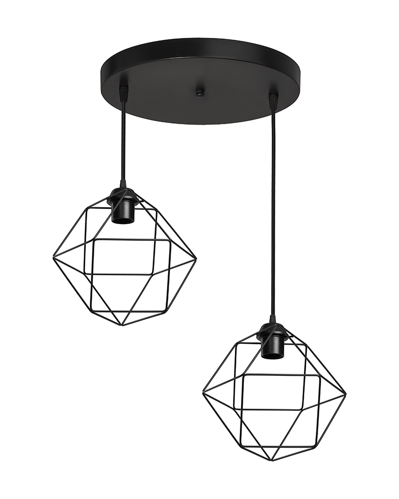 DM-03PENDEL 3/L BLACK ΚΡΕΜΑΣΤΟ ΑΝΙΣΟΠΕΔΟ ΠΟΛΥΓΩΝΟ ΜΕΤΑΛΛΙΚΟ | Ιδέα & Φως